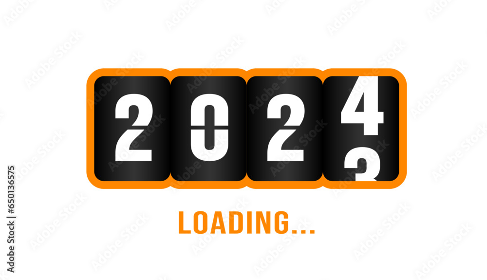 2024 countdown loading bar Progress digital technology black and yellow ...