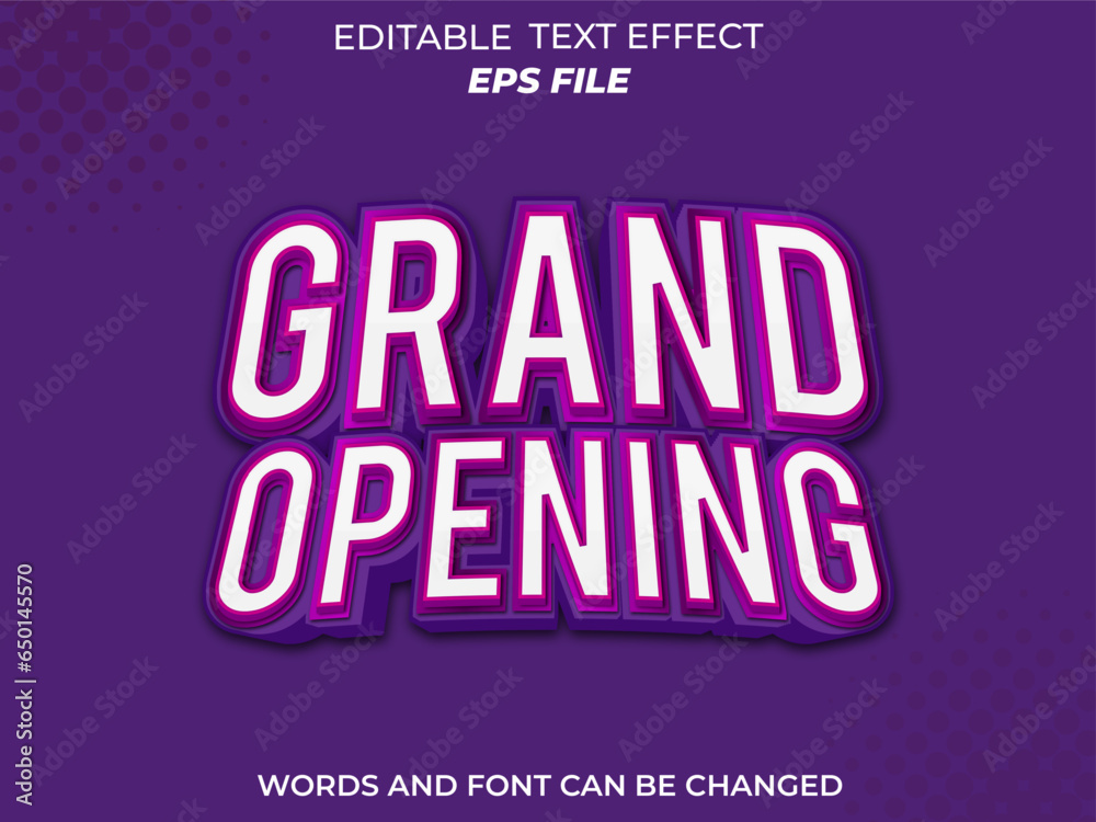 grand opening text effect, font editable, typography, 3d text. vector ...