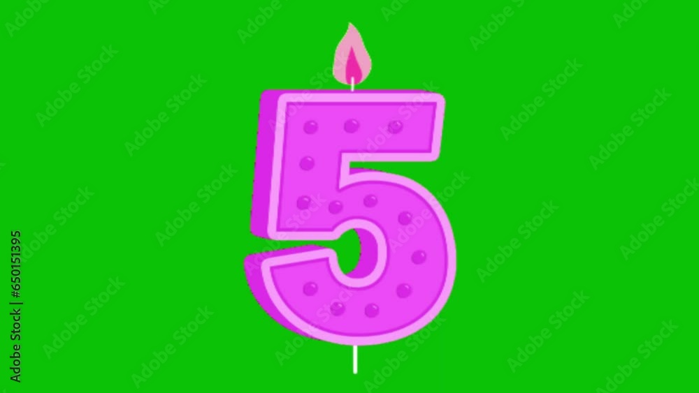 Animation of a flickering cartoon candle. Footage of a birthday candle ...