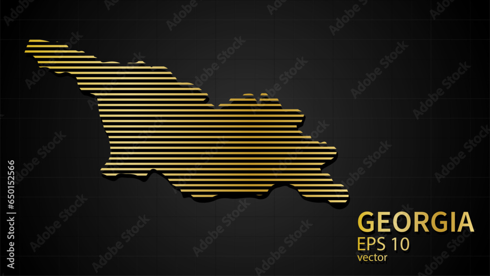 Vector gold map of Georgia, futuristic modern website background or ...