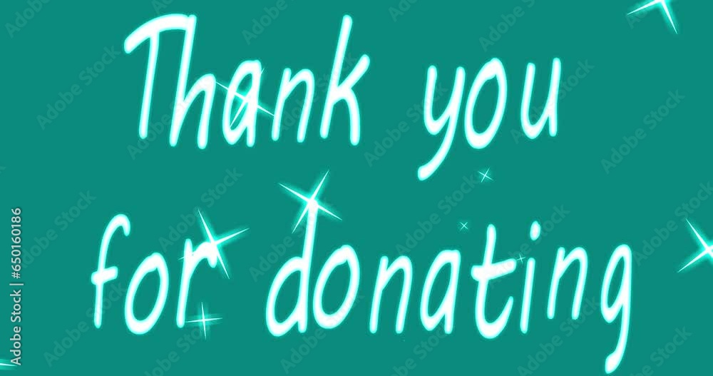 Motion Animation Thank you for donating text asking for charity. Simple ...