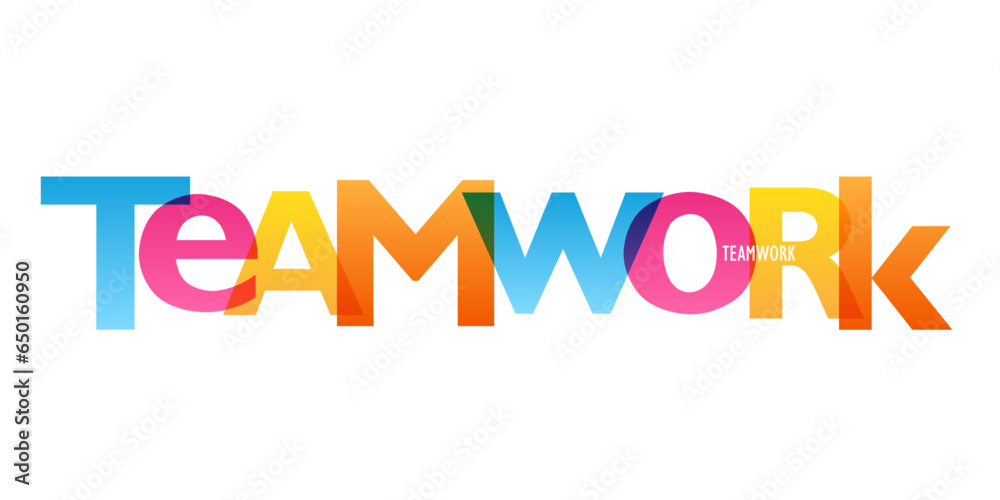 TEAMWORK colorful vector typography banner Stock Vector | Adobe Stock