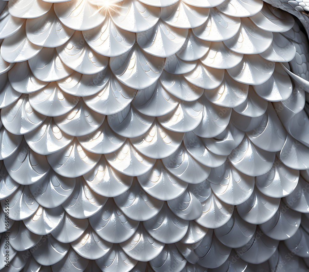 white dragon scale texture background image. Close-up 3D fantasy image ...