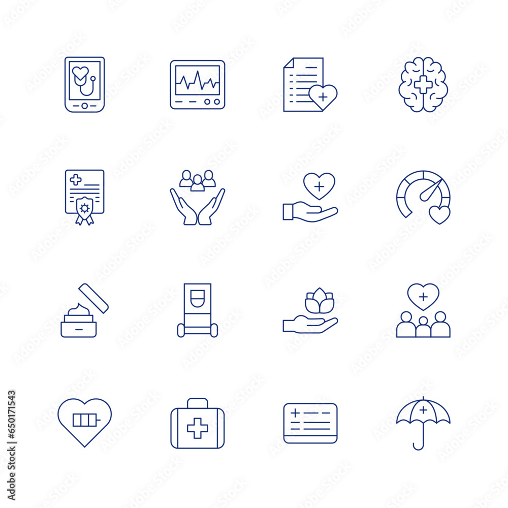 Healthcare line icon set on transparent background with editable stroke ...