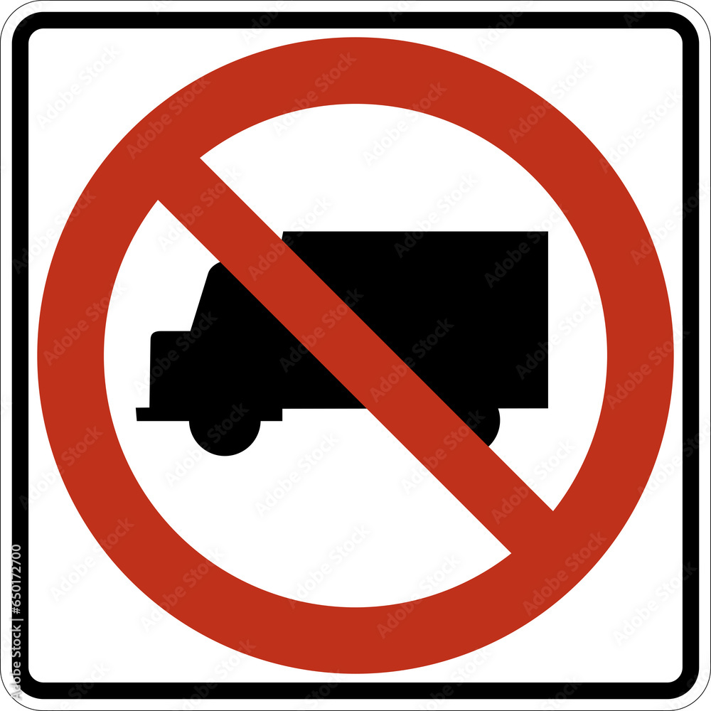 Transparent PNG of a Vector graphic of a usa No Trucks MUTCD highway ...