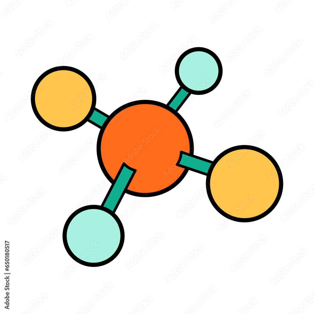 Science school molecular structure education icon. Chemistry and ...