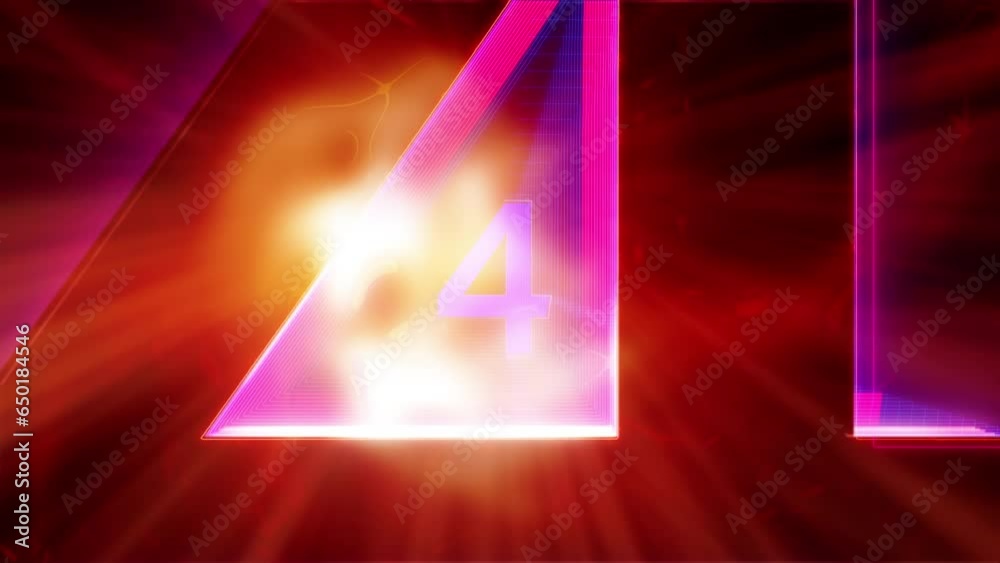 Five Seconds Countdown Timer With Orange Red Mysterious Energy Animation Abstract Background