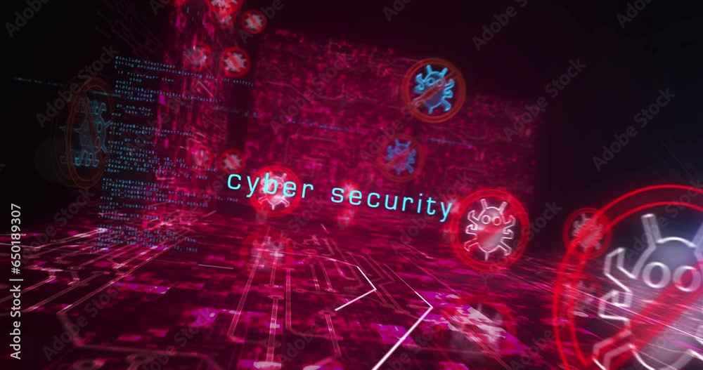Antivirus cyber security virus detect system alert symbol abstract ...
