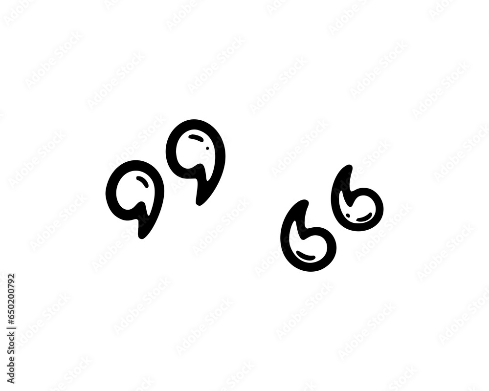 Doodle quotation mark. Hand drawn sketch vector illustration. Dialog ...