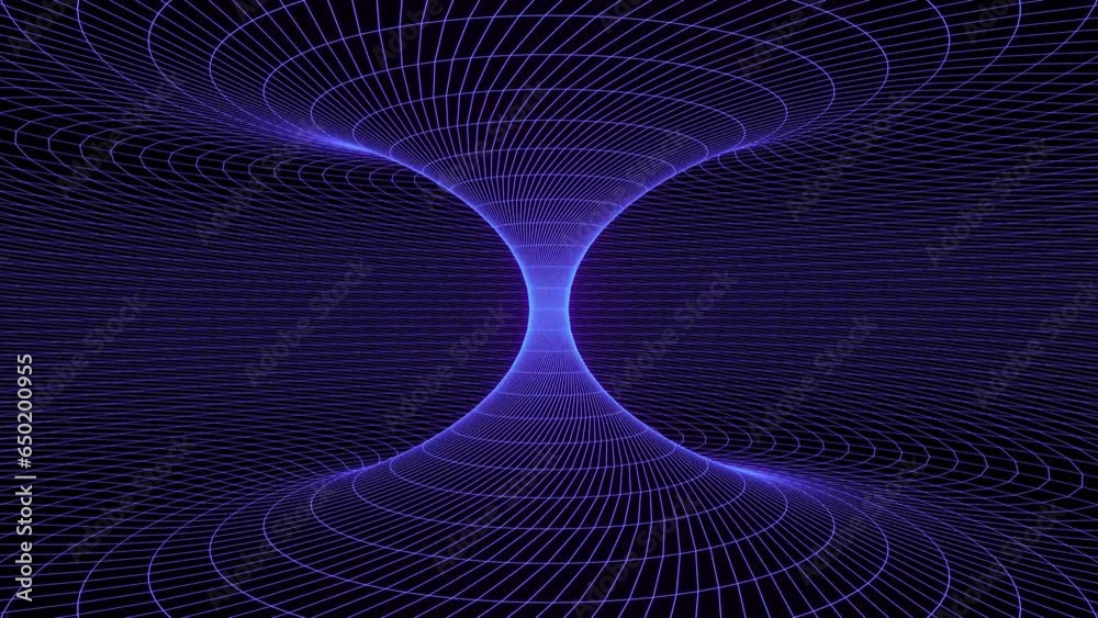 looped 3d animation, VFX blue vortex grid, Sci-fi. Abstract cyclic ...