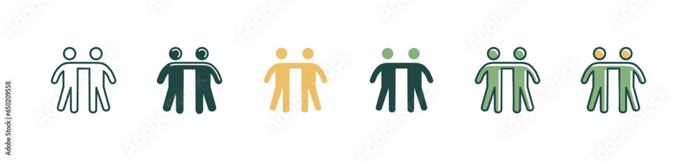simple duo human resource business partner icon vector teamwork ...