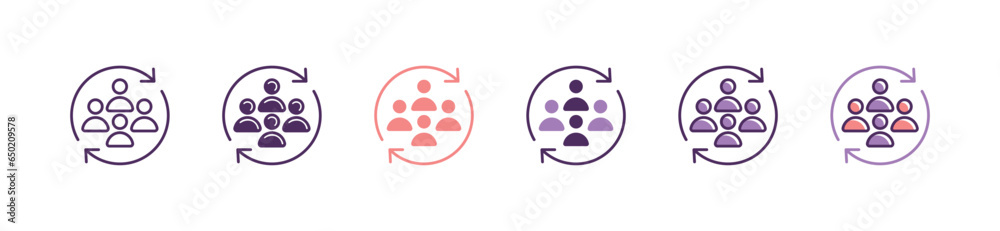 Photo & Art Print human resource team icon teamwork cycle collaboration ...