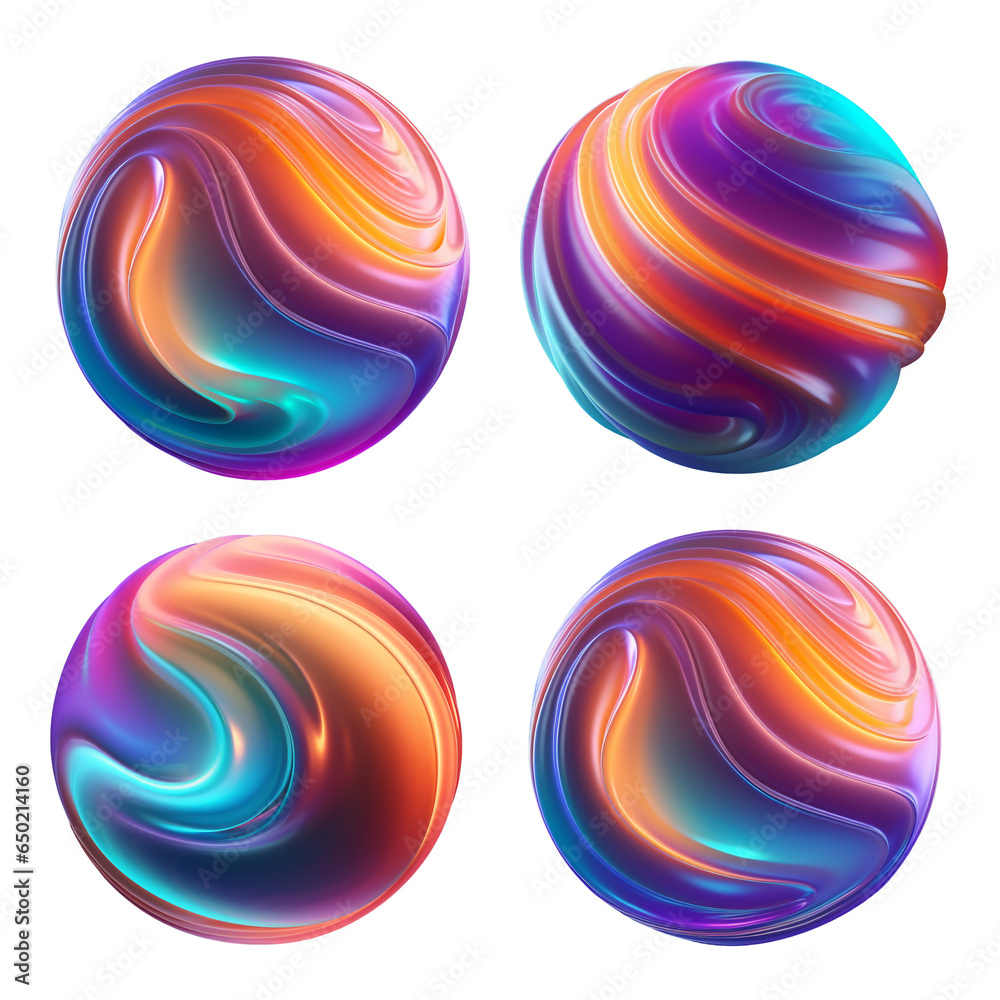 Tasty caramel wavy sphere shape isolated. Colorful liquid paint drop ...