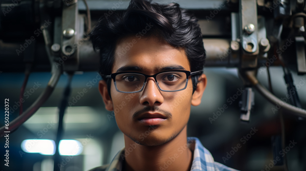 an Indian student engineer collaborates with peers from around the ...