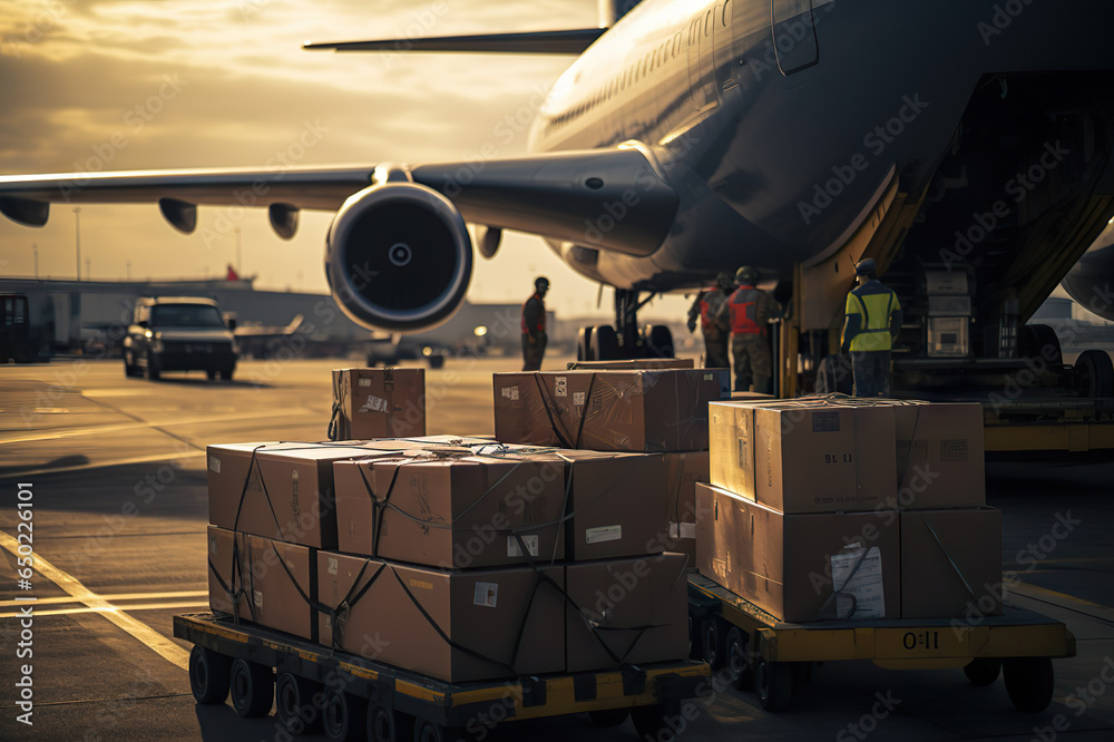 Military Arsenal Unloading Ammunition Boxes at a Strategic Airbase ...