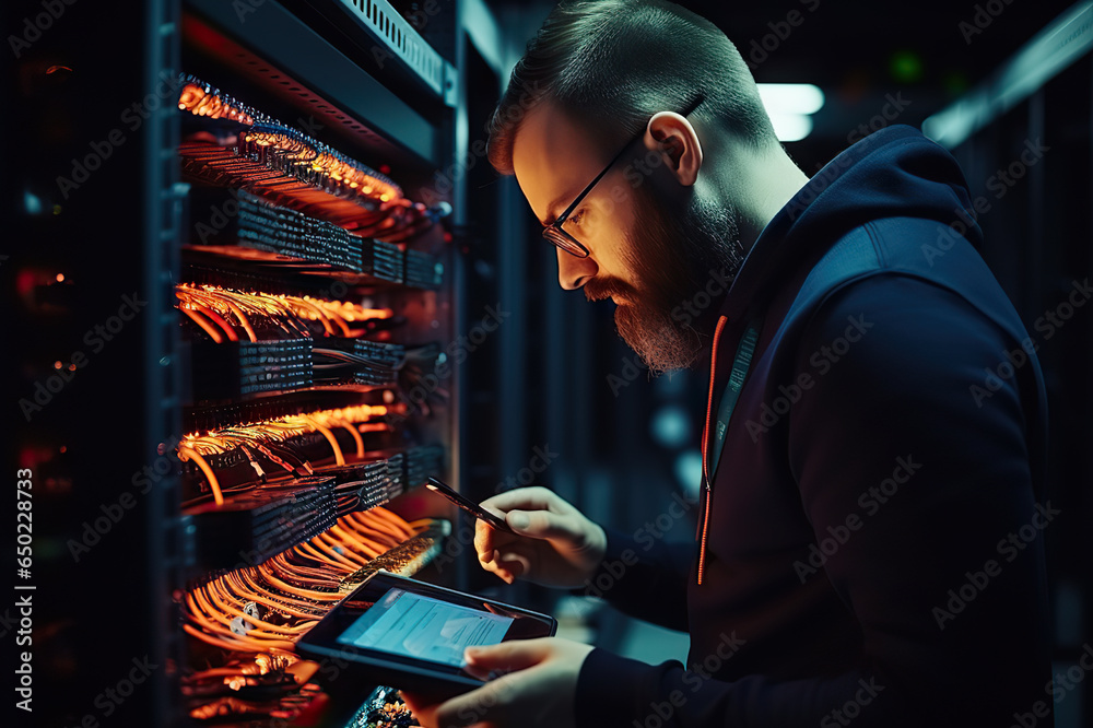 Digital Nerve Center Network Engineer Fine-Tuning Structured Cabling ...