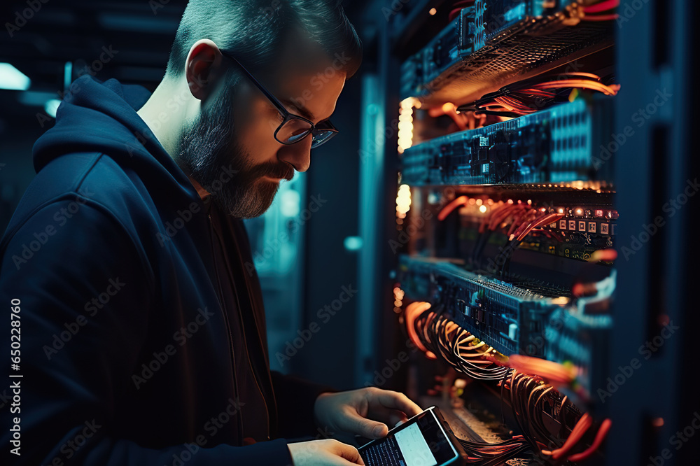 Digital Nerve Center Network Engineer Fine-Tuning Structured Cabling ...
