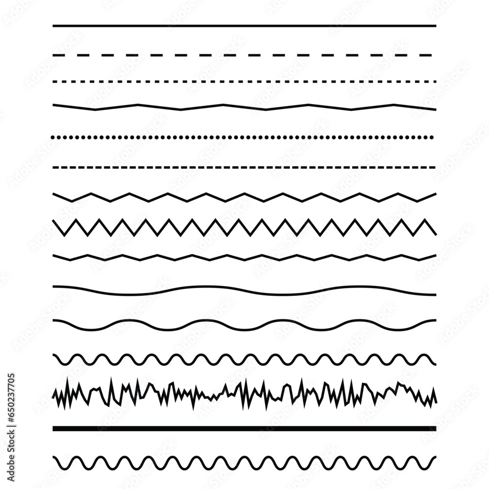 Wavy lines and zig zag line. small to big lines. wavy pattern. Squiggle ...