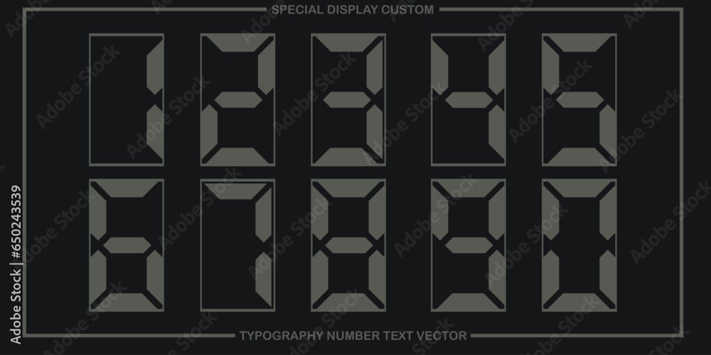 assorted digital custom vector numbers. minimum. Color gradation. Dark ...