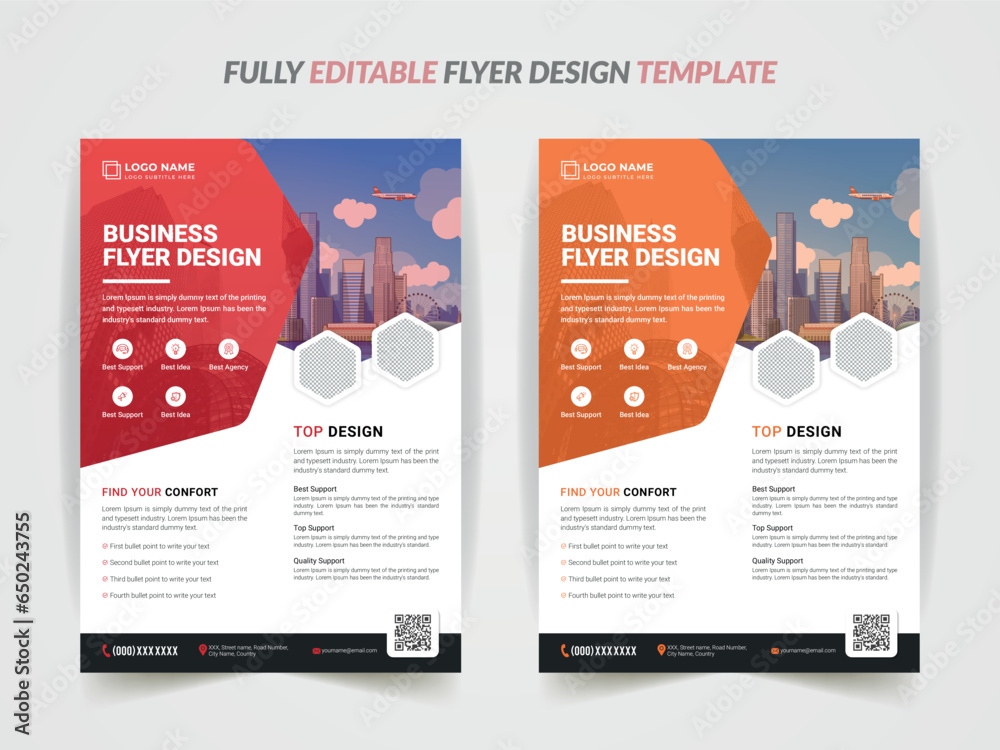 Modern Flyer Design Template is fully editable and Print-ready, Adobe ...