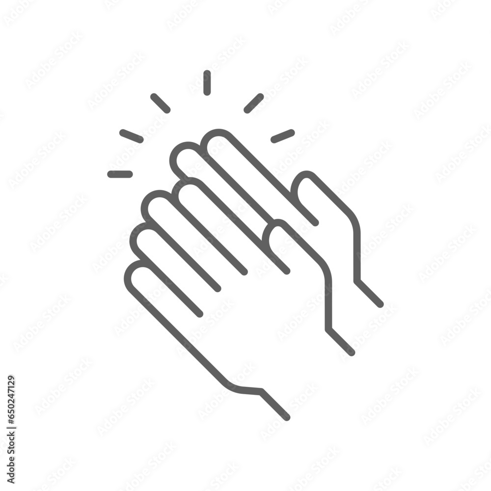 Applause glyph icon. Clapping Hands Cheers. Celebration hand gesture ...