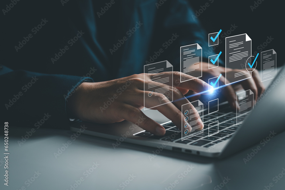 Manager is verifying the validity, security, approving requests ...