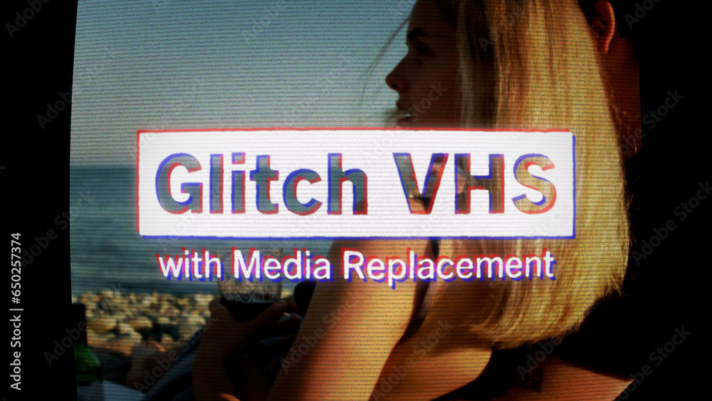 Glitch VHS Title Stock Template | Adobe Stock