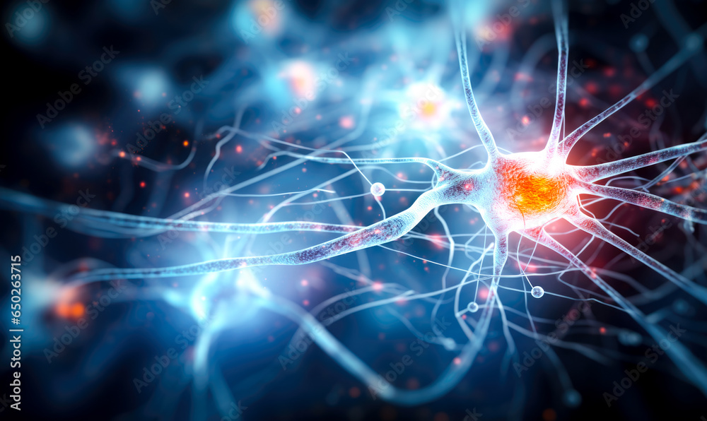 Gene-level neurons communication occurring amidst synapses Stock ...