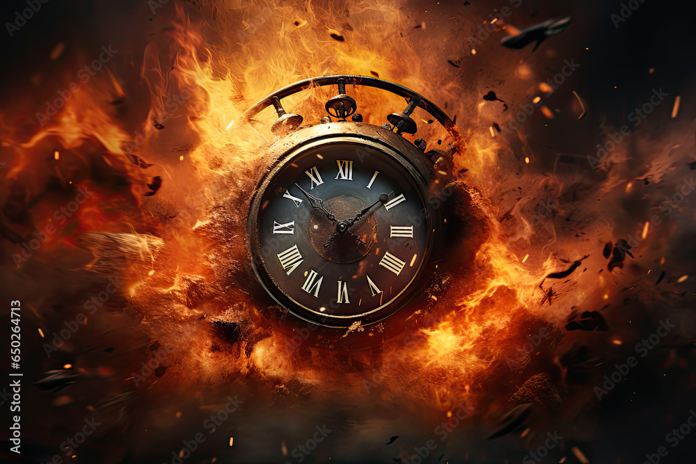 Time Bomb Ticking: Clock Explosion Illustrating the Imminence of Urgency – Generative AI Stock ...