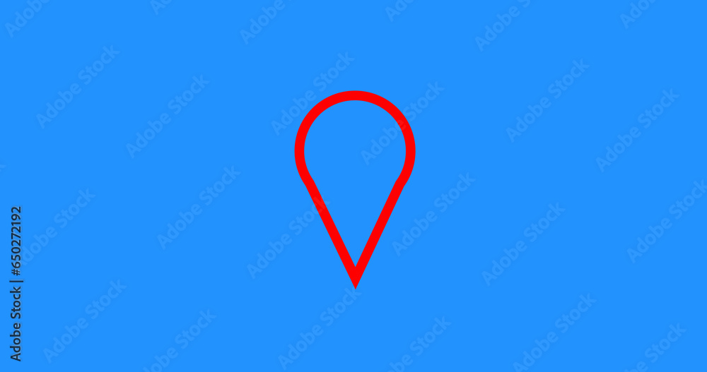 Location marker 2D animation. Pinpointer marked on map green screen ...