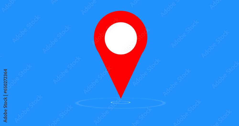 Location marker 2D animation. Pinpointer marked on map green screen ...