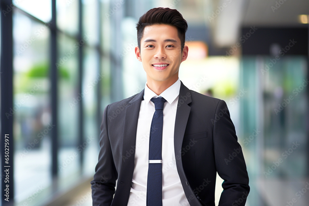 Rising Leadership: Smiling Portrait of a Young Asian Entrepreneur, CEO ...