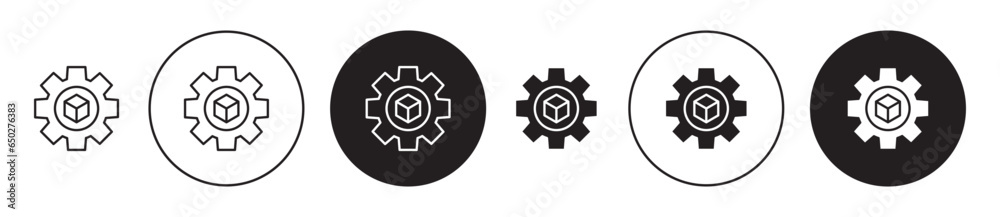 product development icon set in black filled and outlined style ...