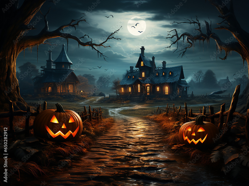 Creepy crawlers emerge from the eerie Halloween farm field. AI ...