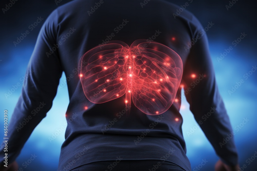 Details of pain highlighted in persons body. Medical concept with areas ...