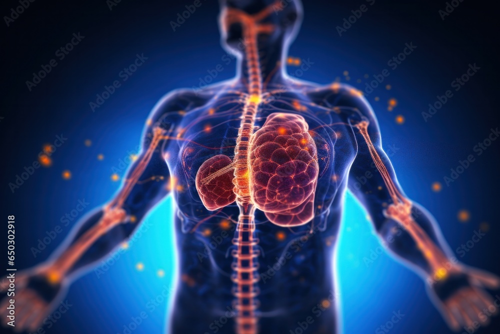 Details of pain highlighted in persons body. Medical concept with areas ...