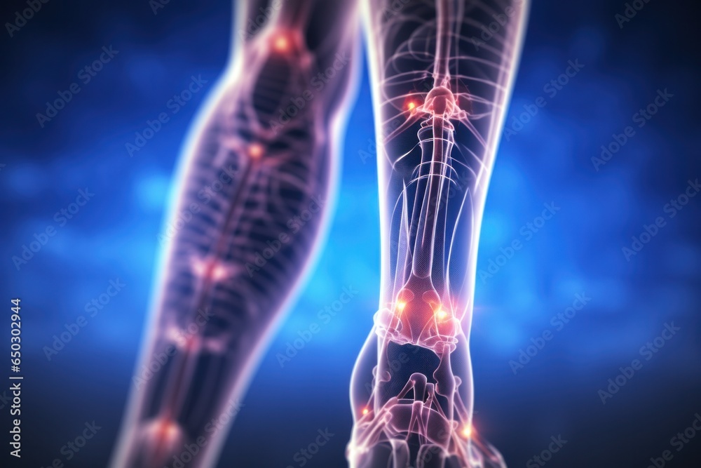 Details of pain highlighted in persons body. Medical concept with areas ...