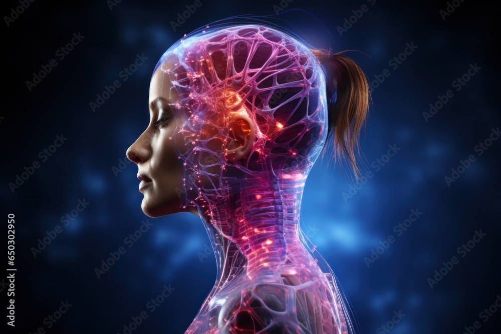 Details of pain highlighted in persons body. Medical concept with areas ...