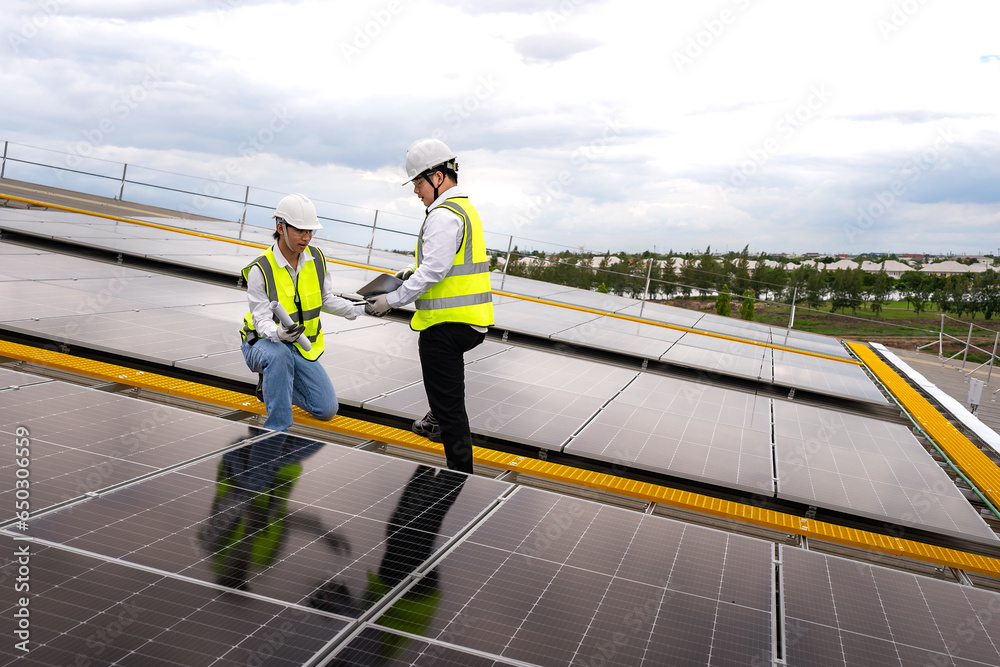 engineer maintenance solar panel, engineering service and check solar ...