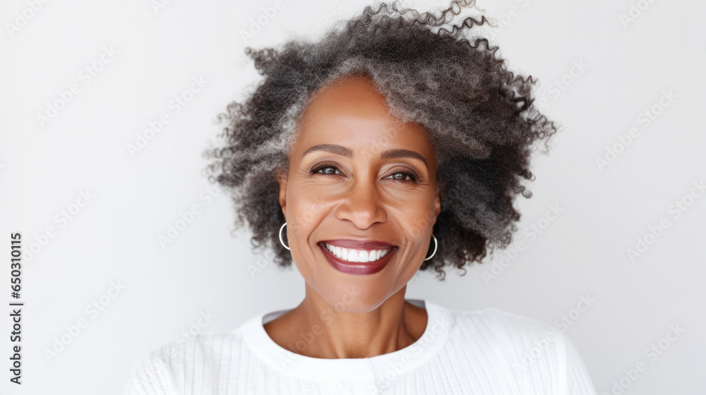 Aged model Mature attractive black woman, smooth healthy, skin natural ...