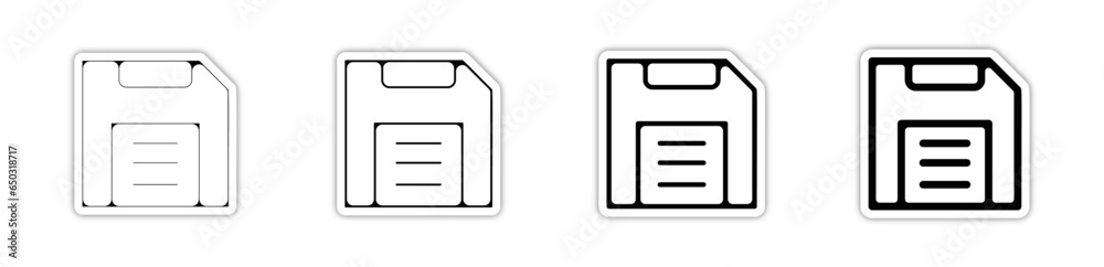 Pictogramme icones logo trace disquette stockage Stock Vector | Adobe Stock