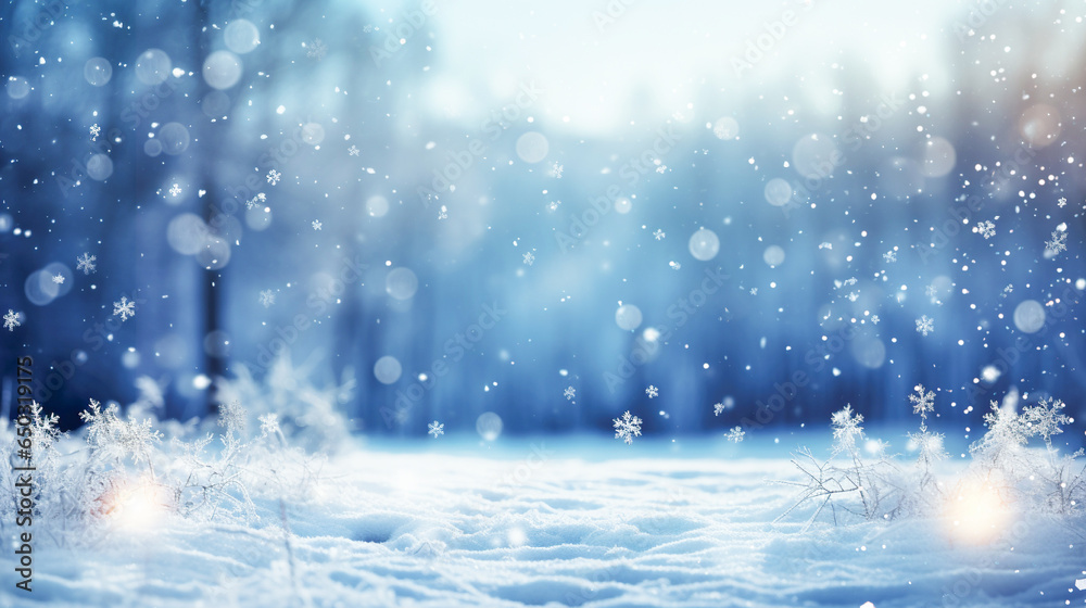 Beautiful festive winter background, shiny snowflakes, snow-white ...