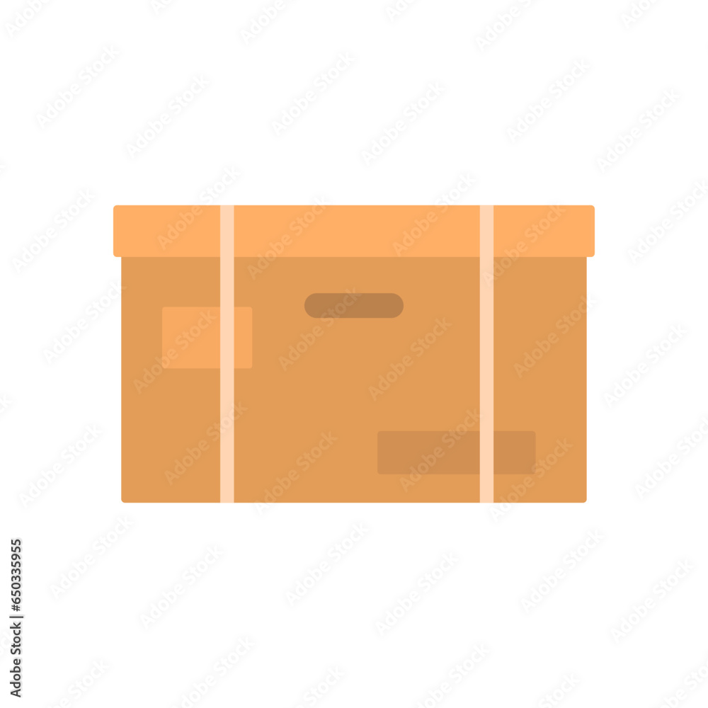 Box icon. Colored silhouette. Front side view. Vector simple flat ...