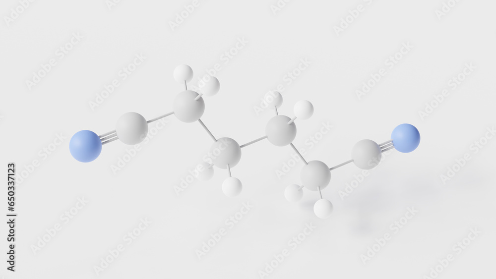 ภาพประกอบสต็อก adiponitrile molecule 3d, molecular structure, ball and ...