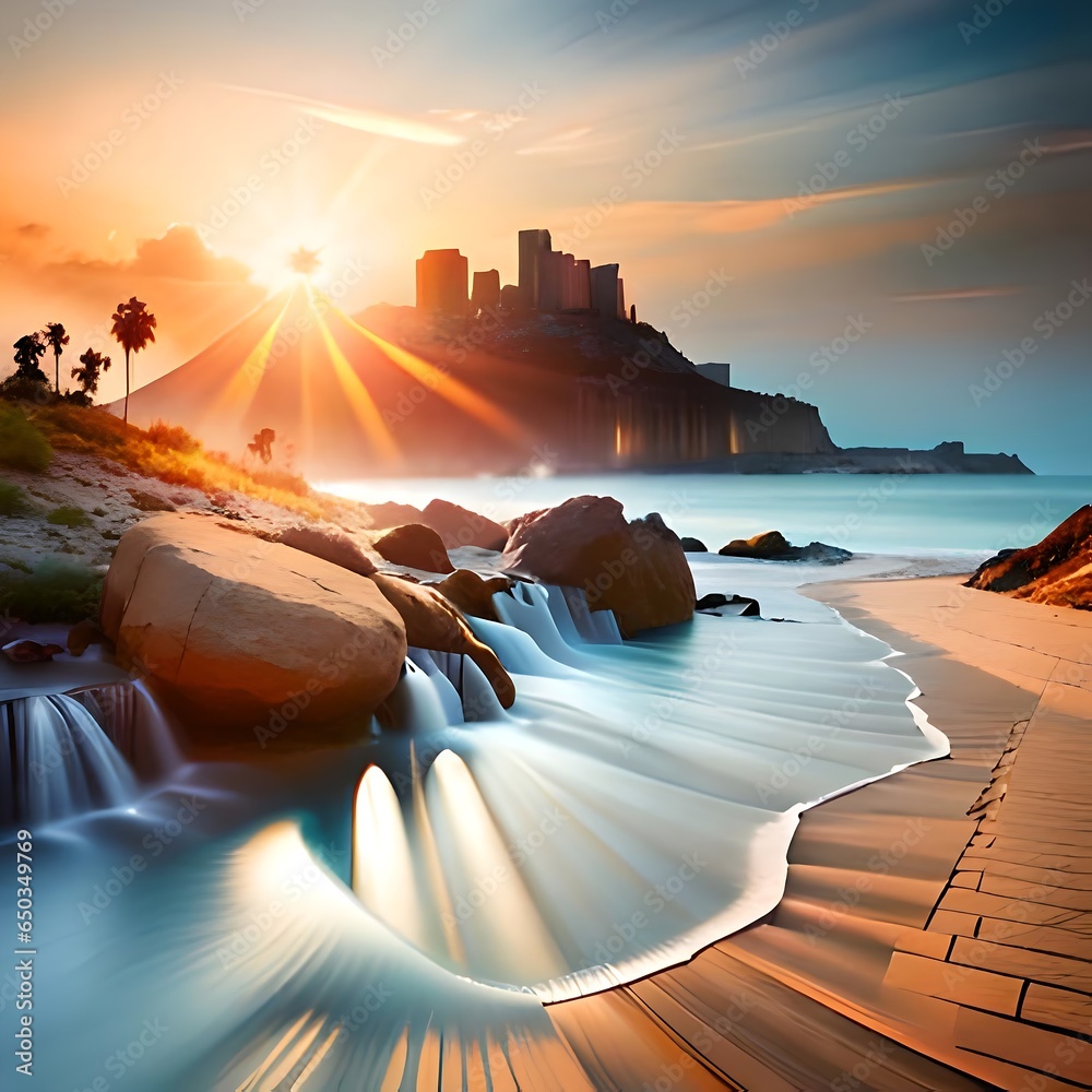 Sweltering summer heat, with the relentless sun beating down. Image ...