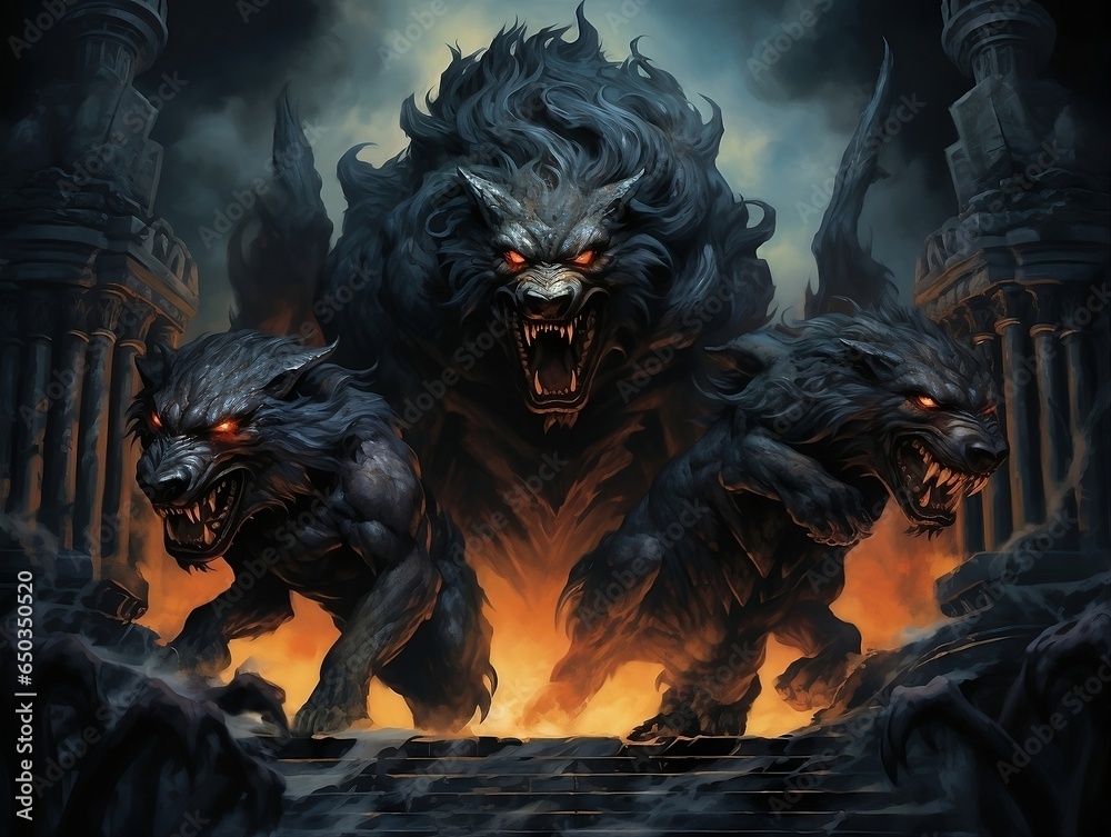 Dreadful Domain: Formidable Cerberus Guarding the Gates of the ...