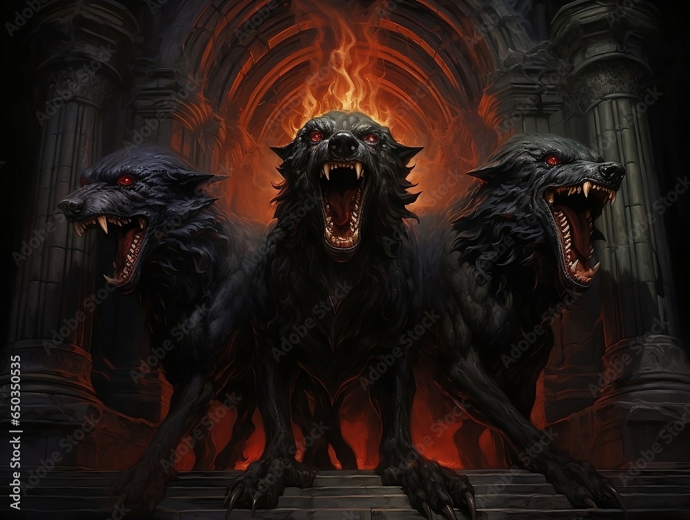 Dreadful Domain: Formidable Cerberus Guarding the Gates of the ...