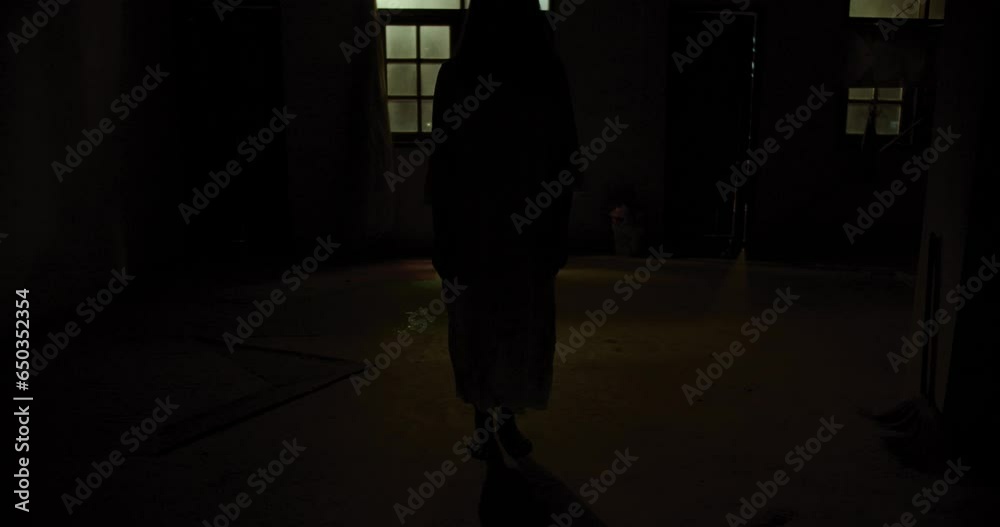 Horror scene of a mysterious Scary Asian ghost woman creepy have hair ...