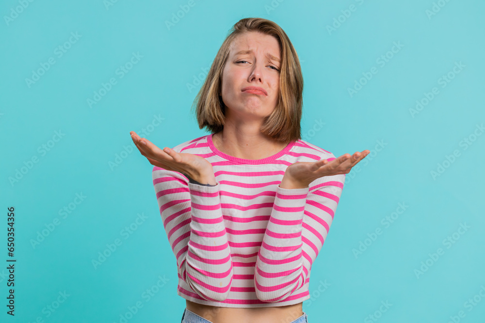 Sad woman feeling hopelessness loneliness, nervous breakdown, loses ...