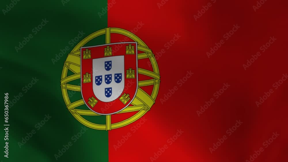 Flag of the Portugal waving animation 4K. Great for Portugal National ...
